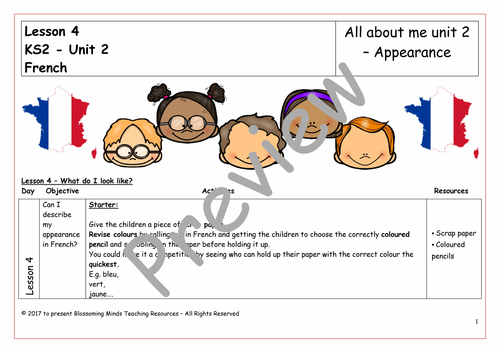 French lesson and resources - Describing myself | Teaching Resources