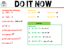 BIDMAS using +/- numbers - Edexcel KS3/KS4 | Teaching Resources