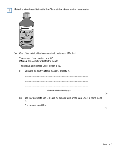 New AQA GCSE trilogy/chemistry- moles and empirical formula | Teaching ...