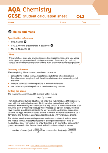 New AQA GCSE trilogy/chemistry- moles and empirical formula | Teaching ...