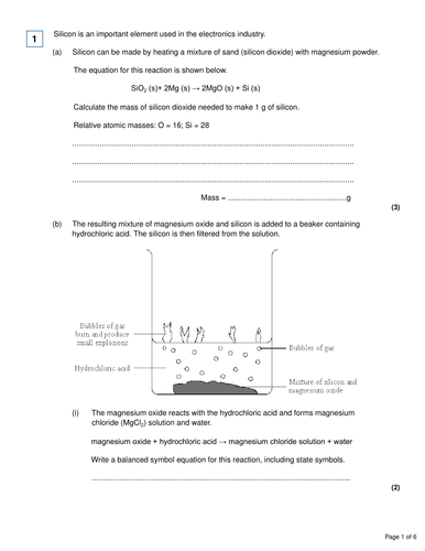 New AQA GCSE trilogy/chemistry- reacting masses and calculating ...