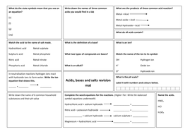 New AQA GCSE trilogy/chemistry- acids/bases- neutralisation | Teaching ...