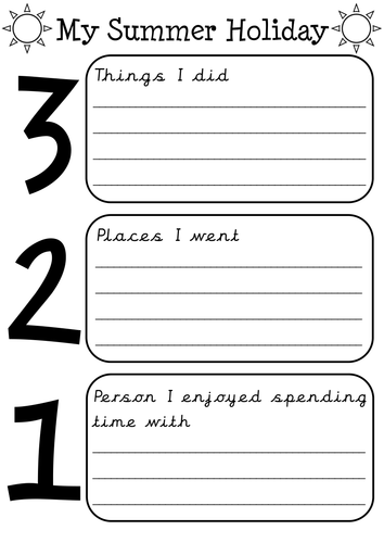 What I did over the summer holiday worksheets | Teaching Resources