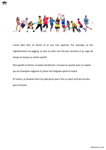 French - Sports text in 3 tenses | Teaching Resources