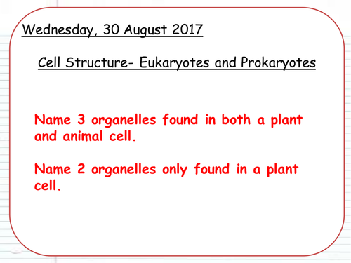 New AQA GCSE trilogy/biology- cells (eukaryotic and prokaryotic ...
