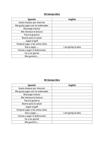 Mi tiempo libre: Lesson bundle on free time topic in Spanish KS3/4 ...