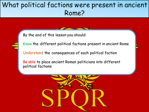 What political factions were present in Ancient Rome? - Lesson 5 ...