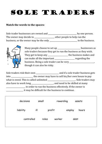 Sole Trader Lesson Plan with PowerPoint and Worksheet for GCSE Business ...