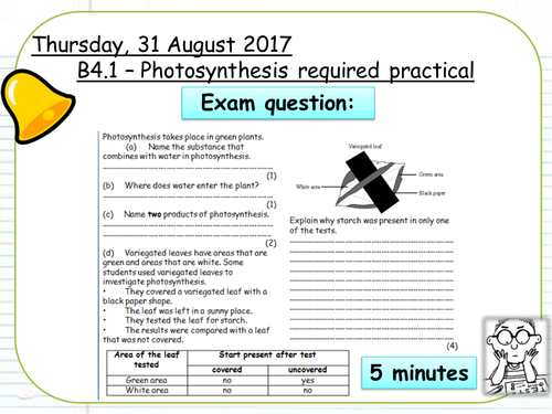 New AQA GCSE trilogy/biology- photosynthesis required practical ...