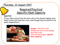 New AQA GCSE trilogy/physics- specific heat capacity required practical ...
