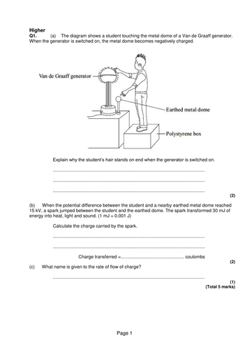 New AQA GCSE trilogy/physics- static electricity | Teaching Resources New AQA GCSE trilogy/physics- static electricity | Teaching Resources