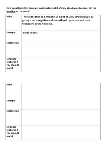 Stereotyping teenagers 'How' question suitable for GCSE or KS3 ...