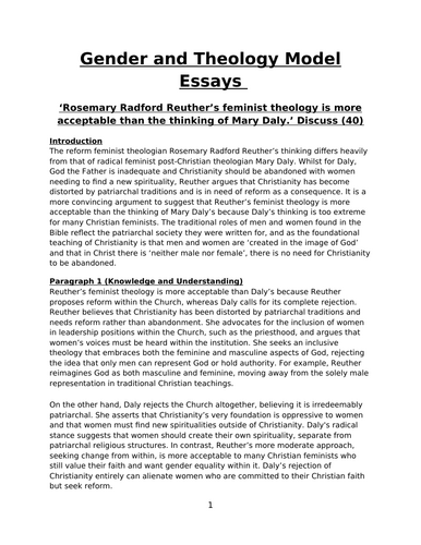 NEW OCR A2 CHRISTIANITY GENDER AND THEOLOGY 2016 | Teaching Resources