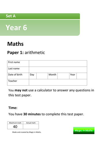 KS2 Mathemetics Papers | Teaching Resources