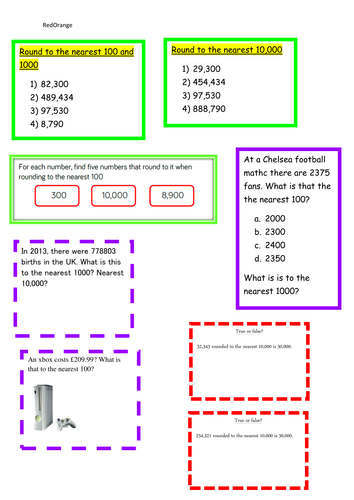 Round any number up to 1,000,000 to the nearest 10, 100, 1000, 10000 ...