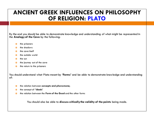 LESSON 1 on Plato A Level - introducing Ancient Greek Philosophy ...