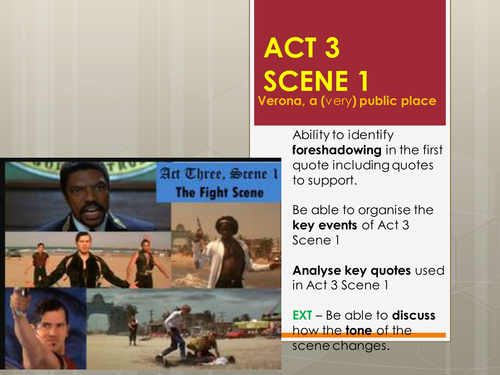 Romeo & Juliet - Act 3 Scene 1 - The fight scene | Teaching Resources