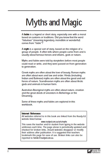 Myths and Magic - Activities for 10-12 year olds based on myths from ...