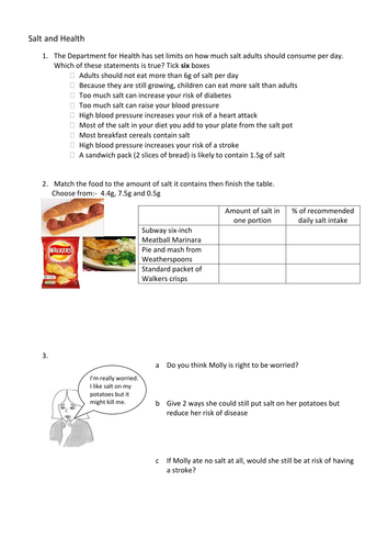 Salt and Food | Teaching Resources