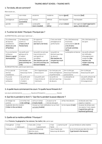 KS3/4 French - Oral scaffold, Narrow reading tasks and Vocabulary ...