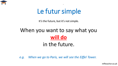 French - The simple future tense handout | Teaching Resources