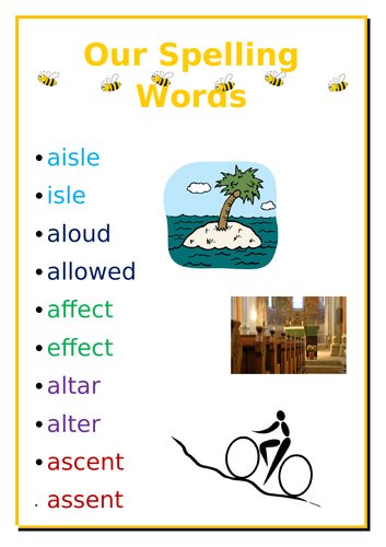 Year 5/6 Homophone Lessons (aisle/isle) | Teaching Resources