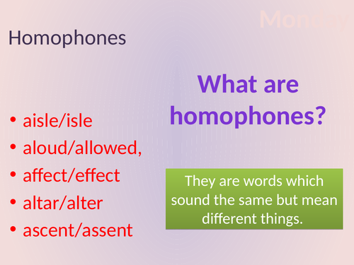 Year 5/6 Homophone Lessons (aisle/isle) | Teaching Resources