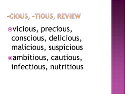 -cious and -tious Spelling Lessons 2 | Teaching Resources