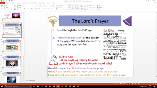 WJEC Eduqas Christianity: Types of Prayer: Whole Lesson | Teaching ...