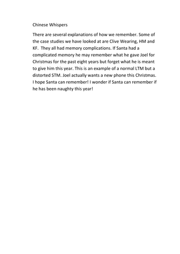 Memory as an active process 8182 Cognition & behaviour AQA GCSE ...