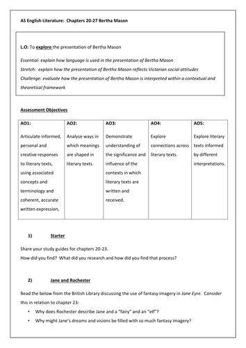 AQA English Literature Jane Eyre full term SOW | Teaching Resources