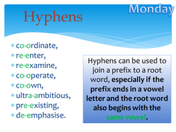 Spelling Hyphens | Teaching Resources