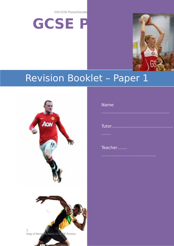 New OCR GCSE PE Paper 1 Revision Booklet | Teaching Resources