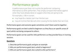 AQA GCSE PE 2016 Spec - Goals and Target Setting | Teaching Resources