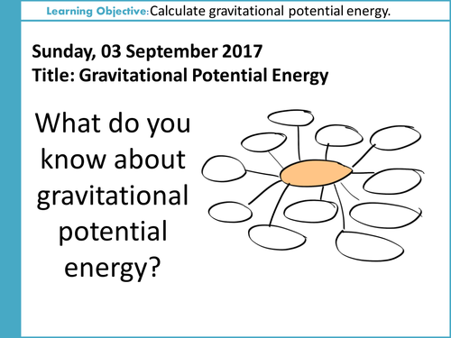 AQA GCSE: P1 Conservation and Dissipation of Energy: L4 Gravitational ...