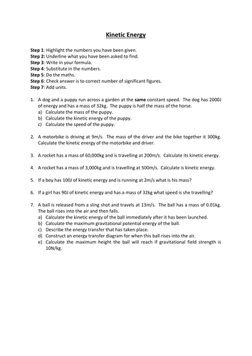 AQA GCSE: P1 Conservation and Dissipation of Energy: L5 Kinetic Energy ...