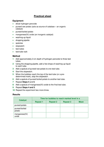 Catalysts and enzymes - complete lesson (GCSE 1-9) | Teaching Resources