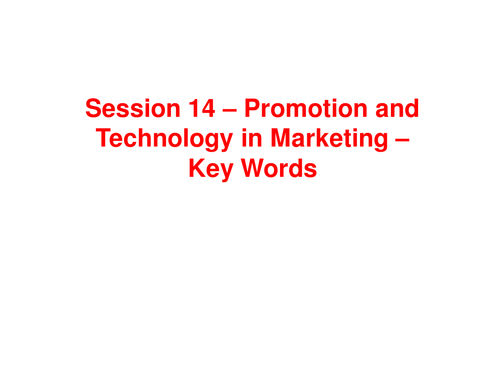 Business Studies – Cambridge IGCSE – Marketing – Unit 14 – The ...