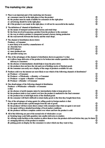 Business Studies – Cambridge IGCSE – Marketing – Unit 15 – The ...