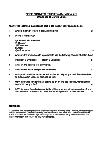 Business Studies – Cambridge IGCSE – Marketing – Unit 15 – The ...