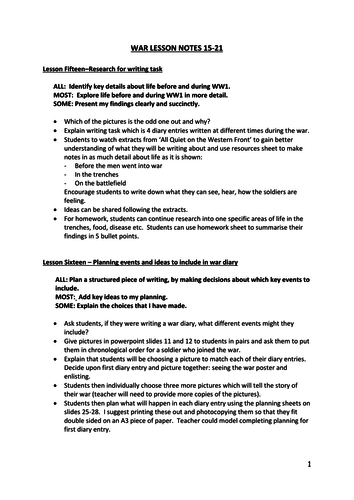 War Literature full SOW | Teaching Resources