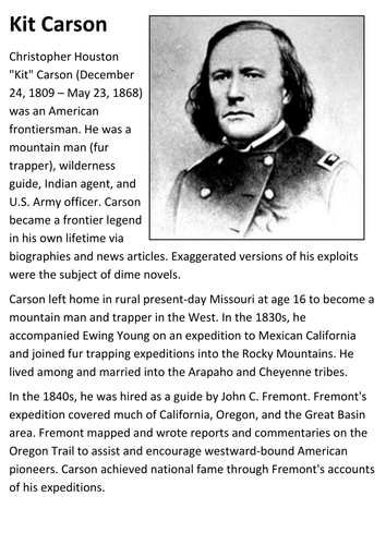 Kit Carson Handout | Teaching Resources