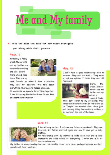 Me and My family | Teaching Resources