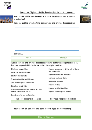 Creative Digital Media Production: Level 2, Unit 8 - Scheme of Work ...