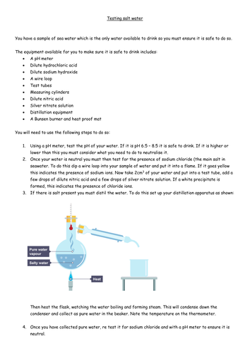 Complete SOW for AQA GCSE Chemistry The Earth's resources, potable ...