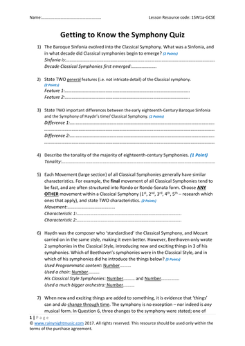 GCSE Music HAYDN and the SYMPHONY | Teaching Resources