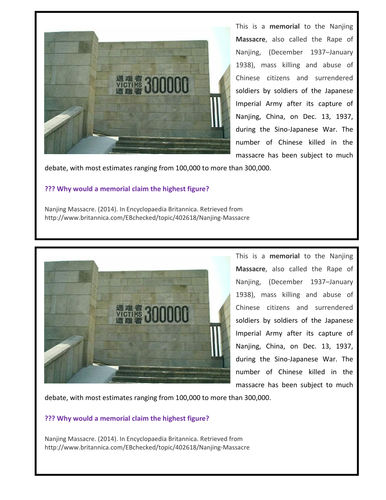 Nanjing / Nanking Massacre - Sino - Japanese relations | Teaching Resources