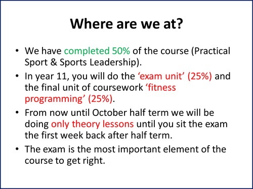 Unit 1 Btec Sport Level 2 Lesson one Components of Fitness | Teaching ...