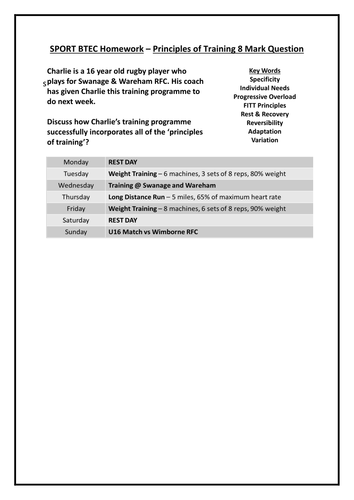 Btec Level 2 Sport Unit 1 Exam Unit lesson 2 Heart Rate, Principles of ... Btec Level 2 Sport Unit 1 Exam Unit lesson 2 Heart Rate, Principles of ...