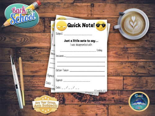 Back to School Quick Notes! | Teaching Resources